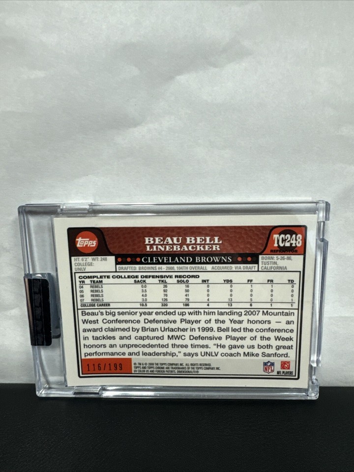 2008 Topps Chrome Beau Bell Refractor TC248 /199 | eBay