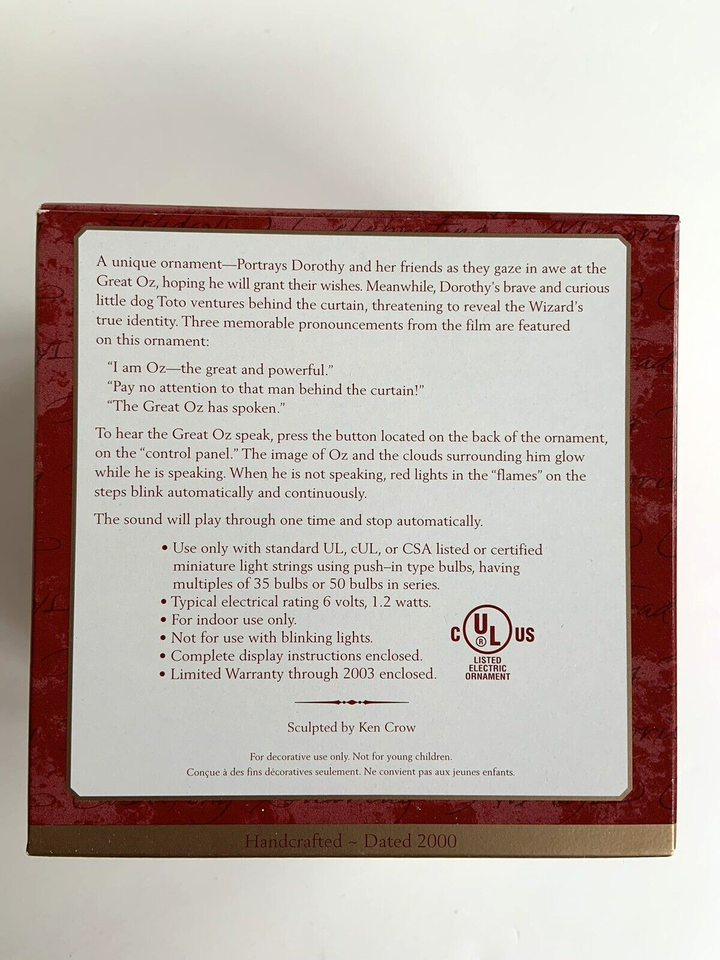 NIB 2000 Hallmark Keepsake The Great Oz Wizard of Oz Voice & Blinking Lights | eBay