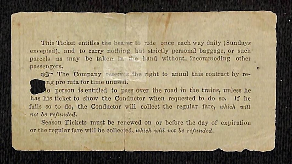 Old Colony Railroad 1873 Season Pass / Ticket A.T. Clark - Very Scarce ...