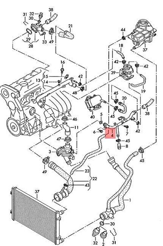 Genuine AUDI VW A4 Avant S4 quattro Cabrio A6 S6 Coolant Pipe ...