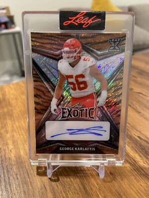2022 Leaf Exotic Football George Karlaftis #/9 Rookie Auto 🔥🤩 KC Chiefs ...