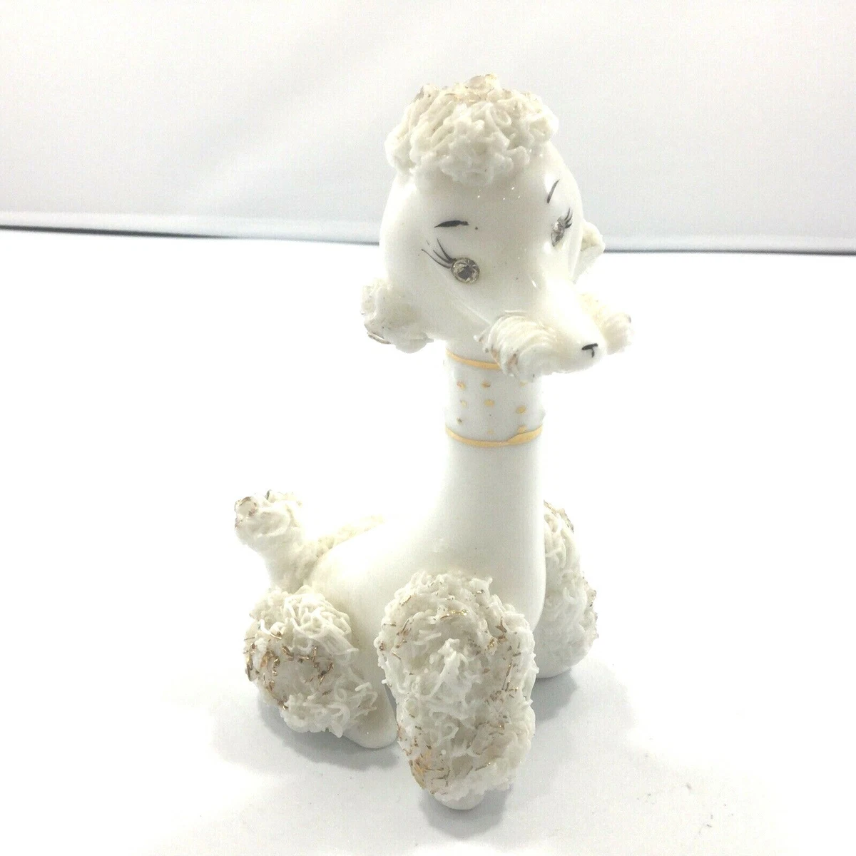 Standing Ceramic Poodles With Rhinestones