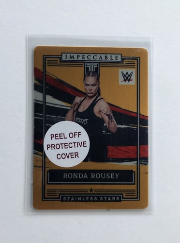 2022 Panini Impeccable WWE RONDA ROUSEY #15 STAINLESS STARS GOLD METAL ...