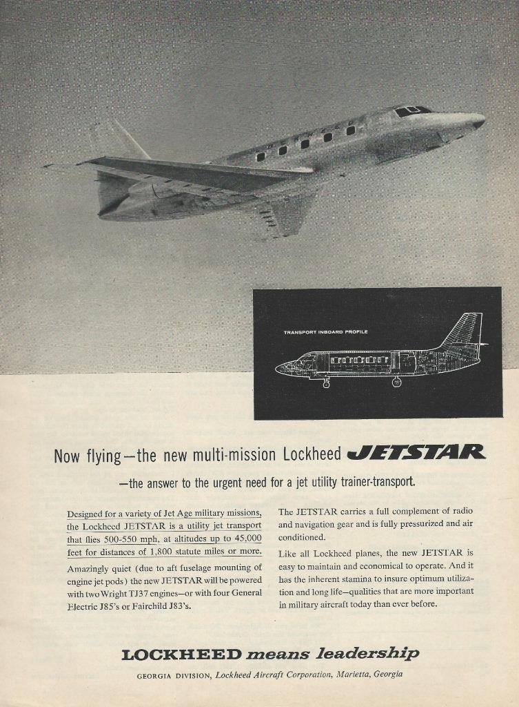 1958 Lockheed Jetstar Jet Trasport Airplane Ad | eBay