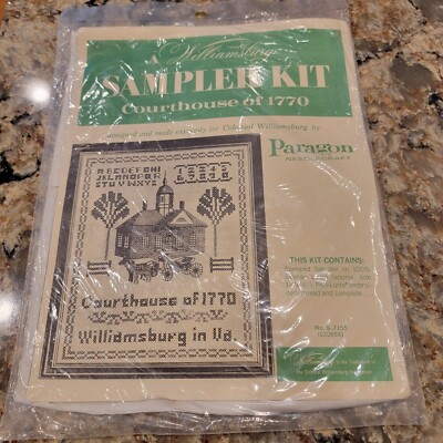 Paragon Williamsburg Sampler Kit Cross Stitch Courthouse of 1770 S-7155 ...