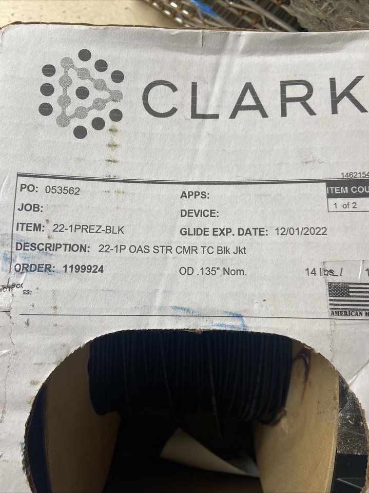 Clark WIRE 22/1P STR TC OAS CMR BLK Approx 250ft | eBay