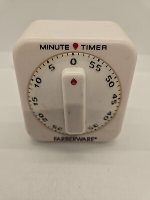 Farberware Minute Timer Manual Kitchen Tool White Black Dial Large ...