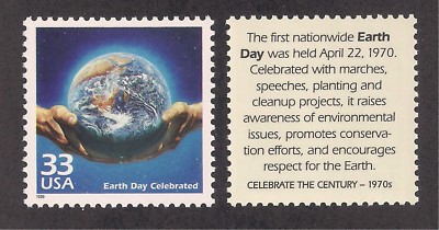 FIRST EARTH DAY CELEBRATED - APRIL 1970 - U.S. POSTAGE STAMP - MINT ...