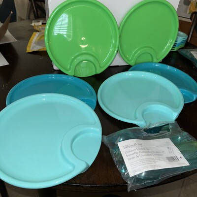 Pampered Chef Outdoor Plates #2823 And Utensils #2827 Rarely Used ...