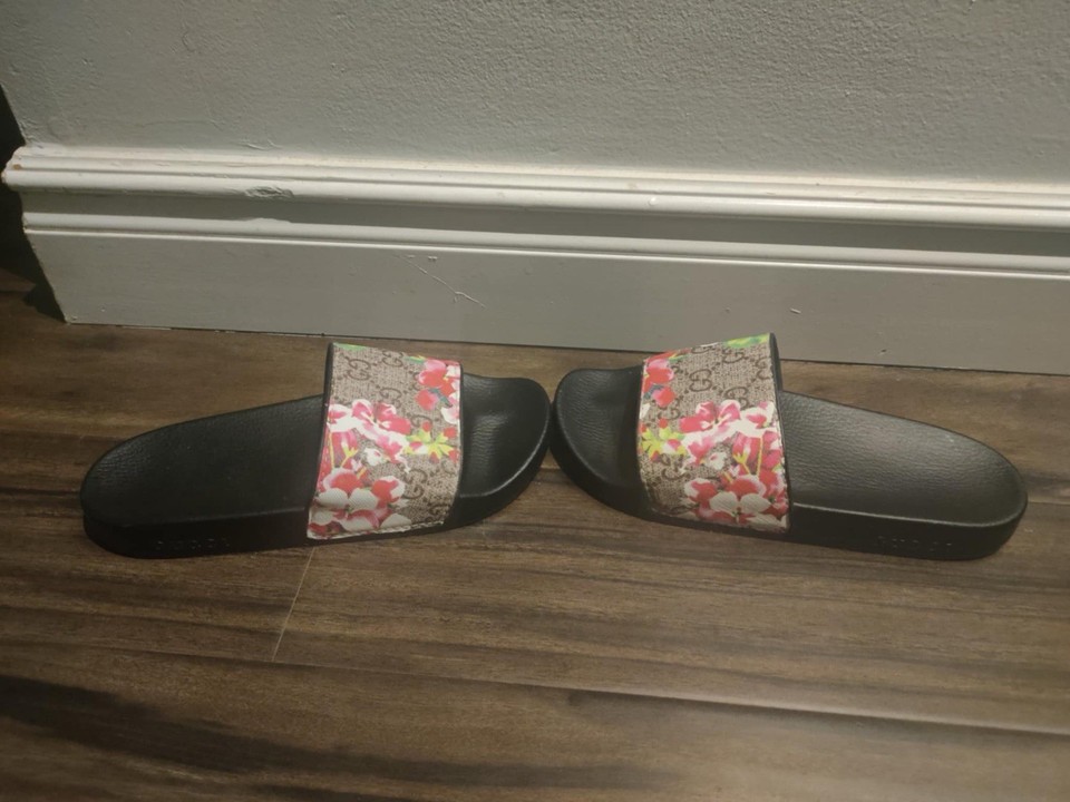 New Gucci GG Bloom Supreme Floral Slides Women’s Size 35 US 5 Authentic ...