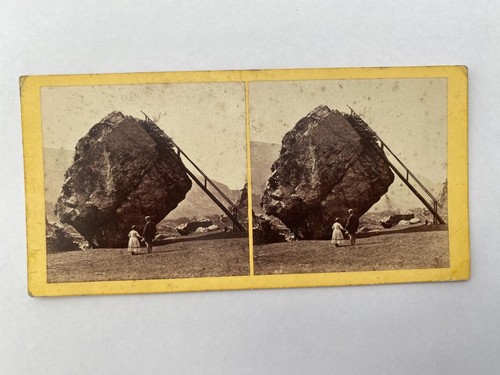 1800s Early Stereoview The Bowder Stone Borrodale by Thomas Ogle Cumbria | eBay UK