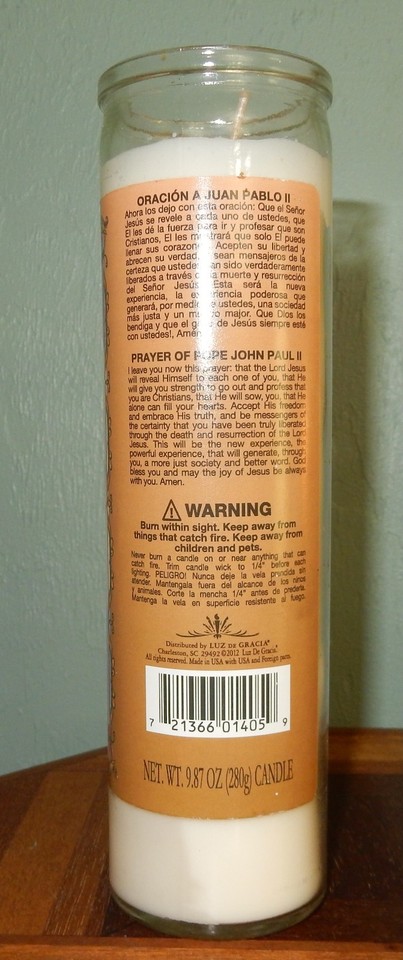 Juan Pablo II Pope John Paul II Perfumed Prayer Candle | eBay