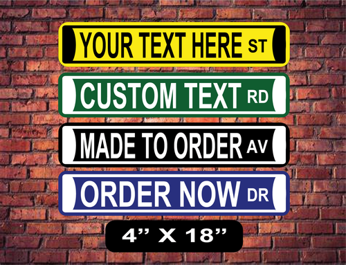Mini STREeT SIGN, beveled border design, ANY TEXT, CUSTOM, PERSONALIZED ...