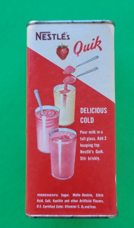 Vintage Nestles STRAWBERRY Quik Tin container | eBay