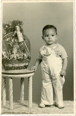 Easter Basket Toddler Child Vintage Studio Portrait Photo Holidays ...