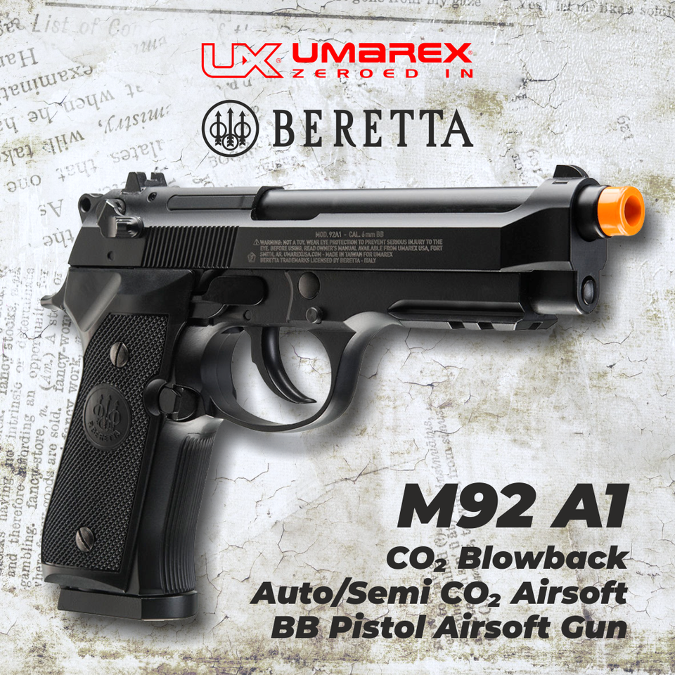 Umarex Beretta M92 A1 Co2 Blowback Airsoft Bb Pistol Black 2274303 Ebay