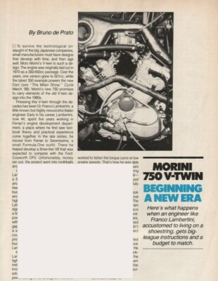 1988 Morini 750 V-Twin / Franco Lambertini - 3-Page Vintage Motorcycle ...