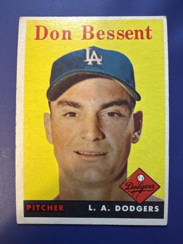 1958 TOPPS #401 DON BESSENT LOS ANGELES DODGERS PITCHER *FREE SHIPPING ...