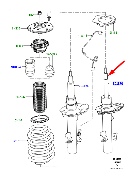 Land Rover Discovery Sport L550 Front Left Shock Absorber LR116119 ...