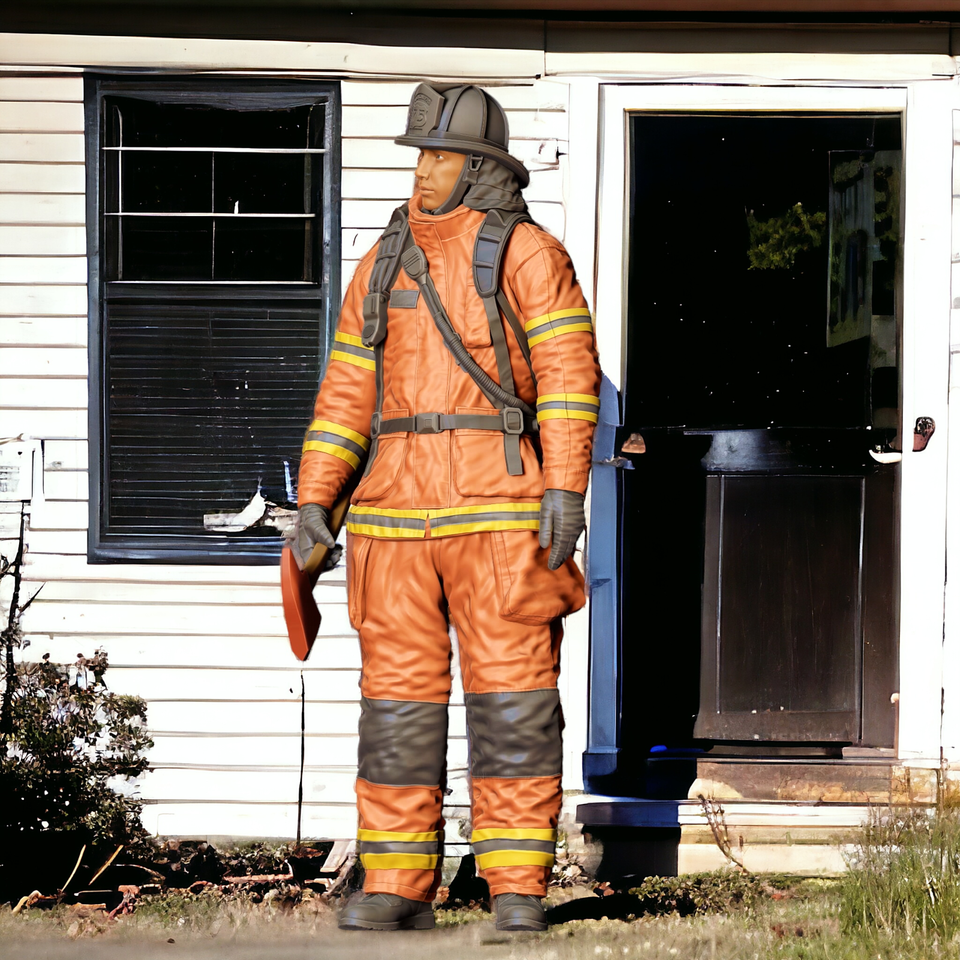 Firefighter with Ax Resin 3d printed Diorama Figure Unpainted Fireman ...