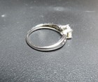 Sterling Silver CZ Diamond Square Head Set Shoulders Ring Size O 1/2 ...