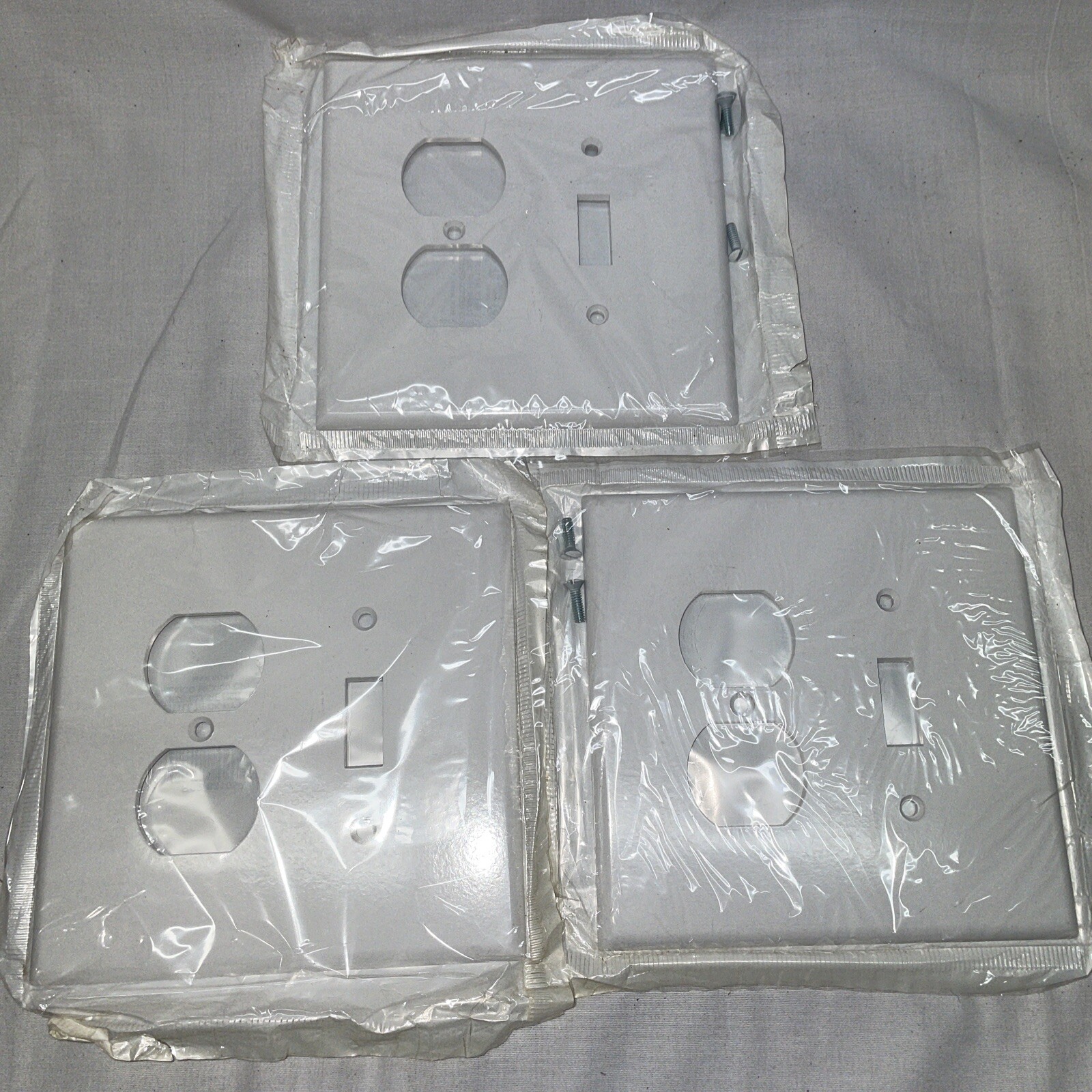 Lot Of 3!! OVERSIZE White 2-Gang Switch Receptacle Outlet Wallplate ...