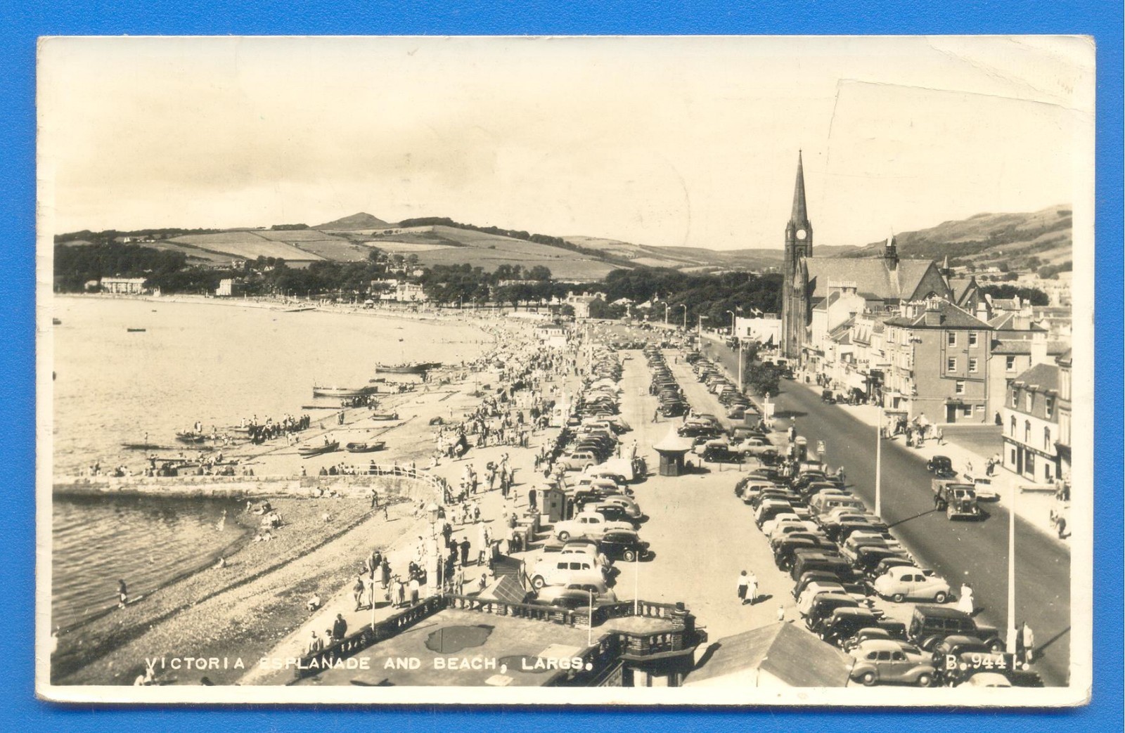 VICTORIA ESPLANADE AND BEACH,LARGS.REAL PHOTOGRAPHIC POSTCARD POSTED ...