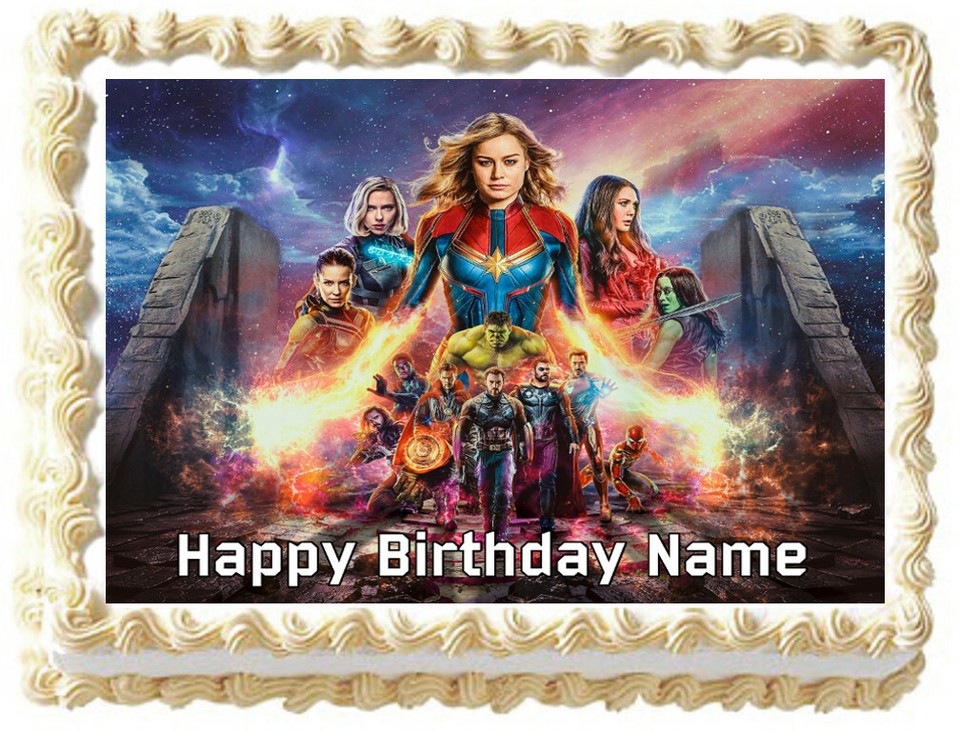 CAPTAIN MARVEL Edible Party cake topper image | eBay