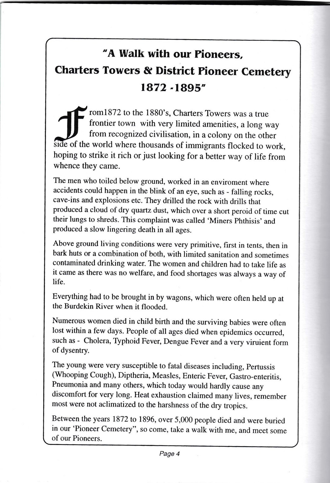 A Walk With Our Pioneers Gravestones of The Pioneer Cemetery Charters ...