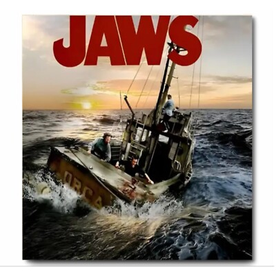 Jaws Movie Inspired Artwork Printed on Sheet Metal Sign 20cm x 20cm ...