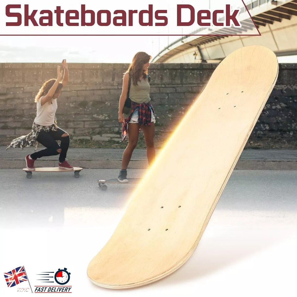1/5/10X Wood Skate Decks Board DIY Concave Blank Maple Skateboards 20 ...