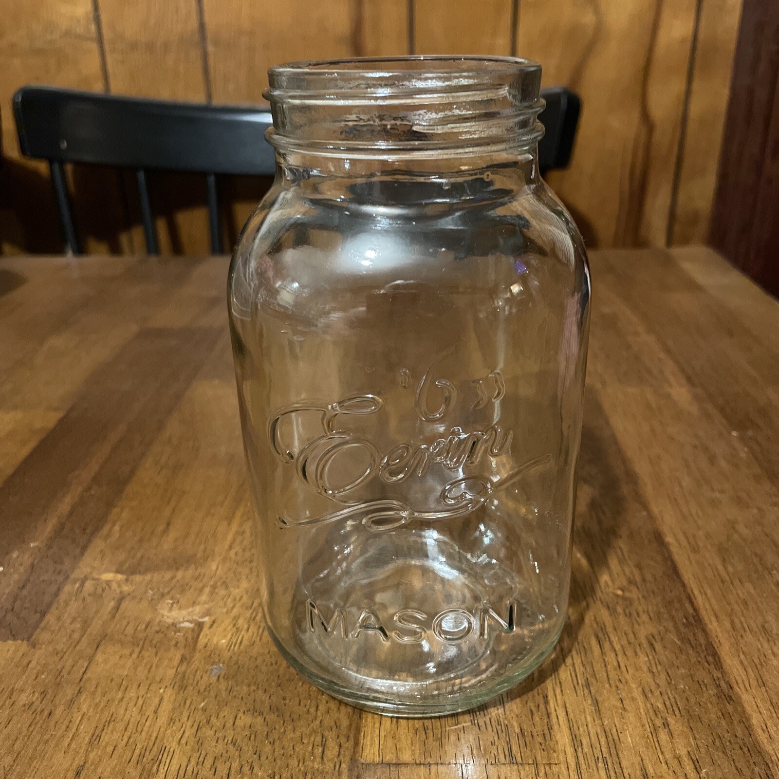 Eerin 633 Mason Vintage Collectible Clear Glass Canning Quart Jar ...