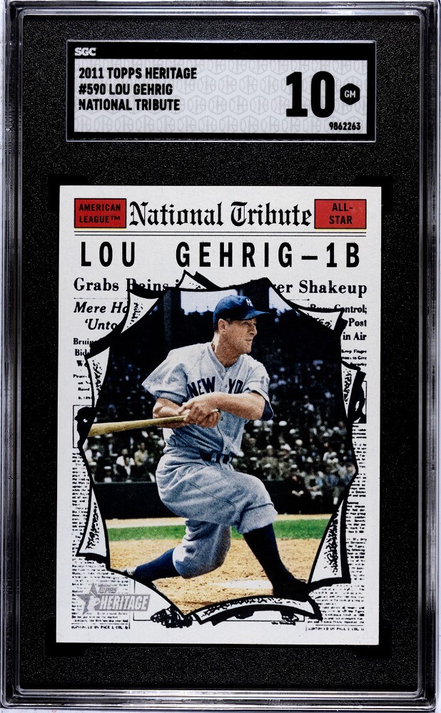 2011 Topps Heritage 590 Lou Gehrig SGC 10 GEM MINT Yankees Pop 1 ...