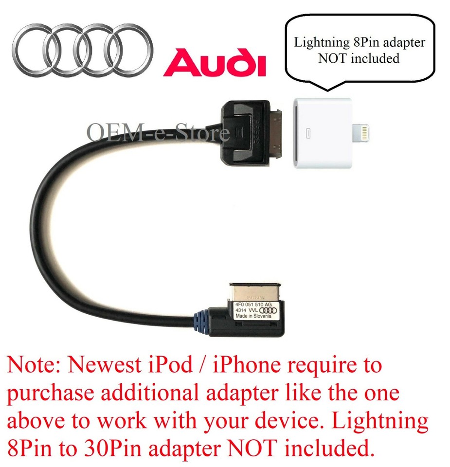 Genuine Audi Music Interface AMI Cable Adapter For Apple iPod iPhone 30 ...