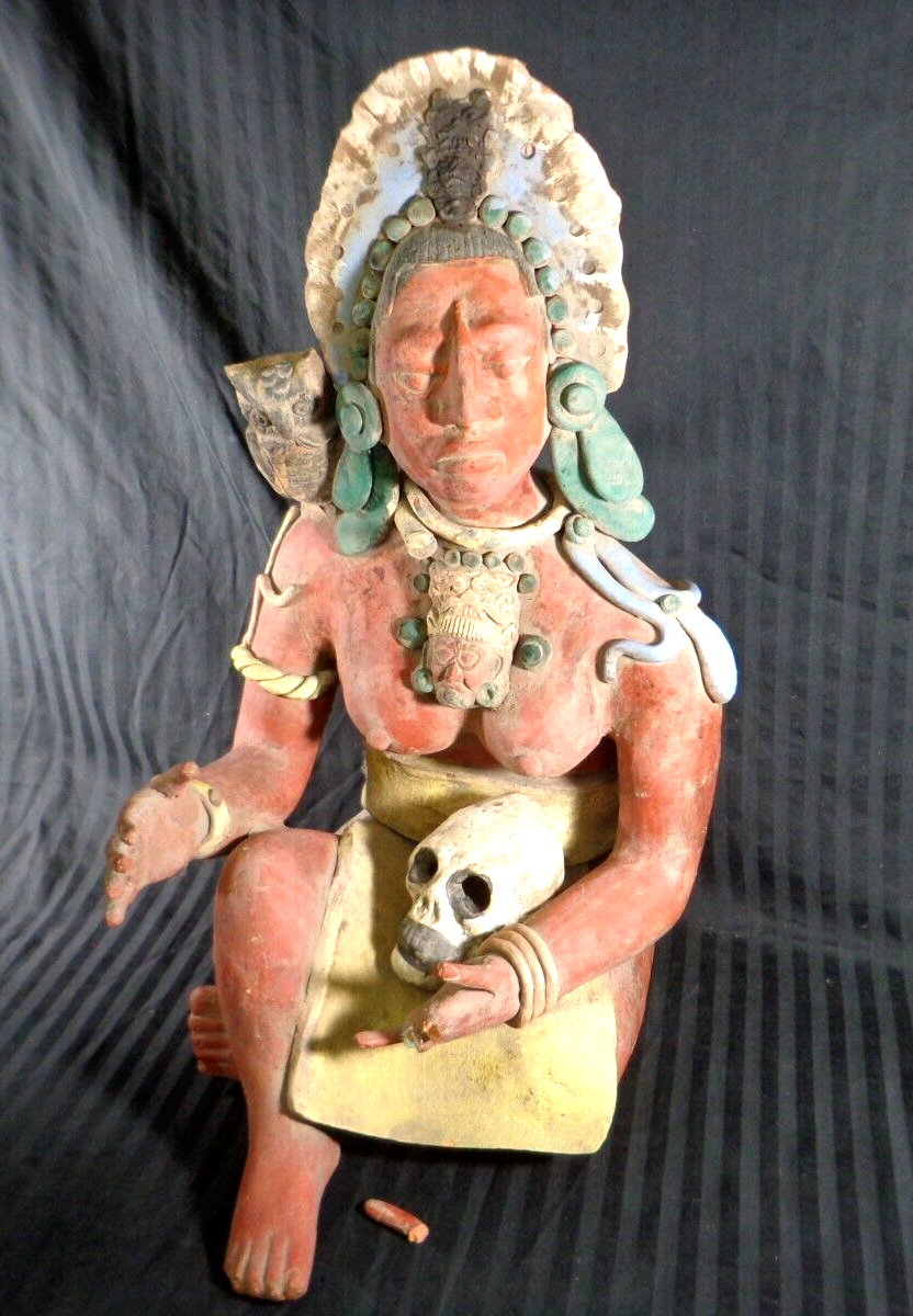 Vintage Mexican Folk Art AZTEC MAYAN WITCH MEDICINE MAN LAWN STATUE 23 ...