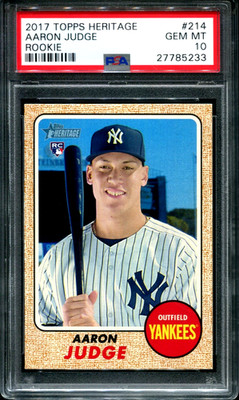 2017 TOPPS HERITAGE #214 AARON JUDGE RC ROOKIE PSA 10 GEM MINT | eBay