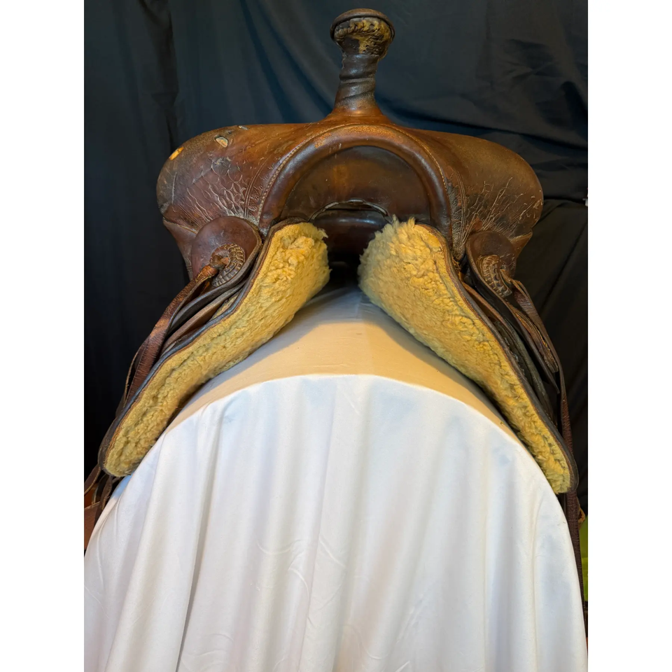 HH Heiser Collectors Saddle Vintage 1920s Dark Oil 14” Seat, Stamps 923 ...