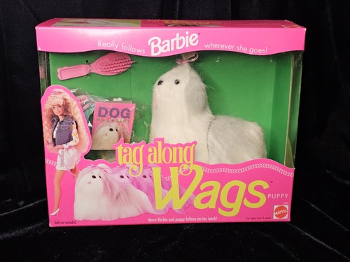 Mattel Barbie 1992 Tag Along Wags Puppy Dog Soft Fluffy Pet Vintage ...
