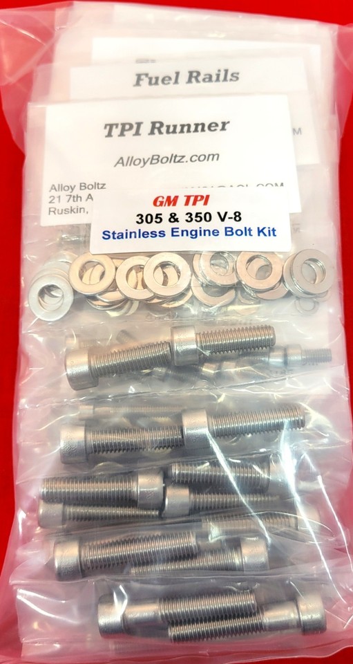 TPI TUNED PORT INJECTION ENGINE STAINLESS BOLT KIT 85-92 305 350 CAMARO ...