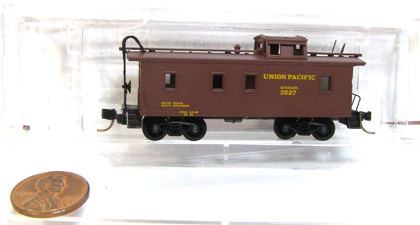Unknown N Scale Model RR Union Pacific Caboose OWR&N 3527 Brown IEM | eBay