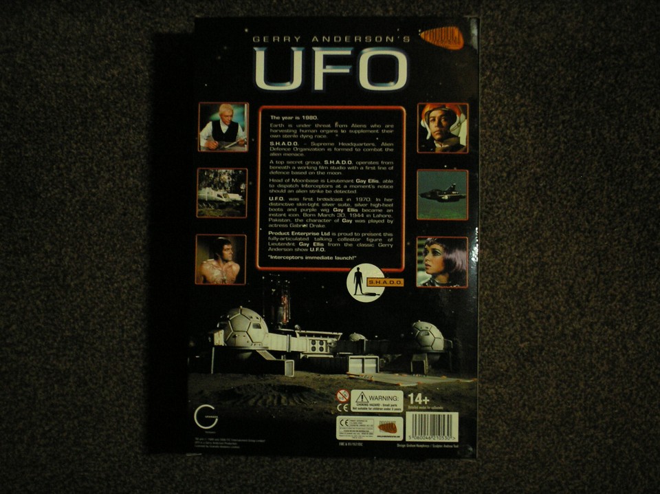 PRODUCT ENTERPRISE UFO. GERRY ANDERSON SIGNED Lt. Gay Ellis figure mint ...
