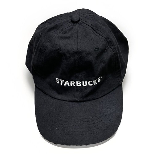 Starbucks Hat Employee Uniform Cap Black White Embroidered Script Adjustable | eBay