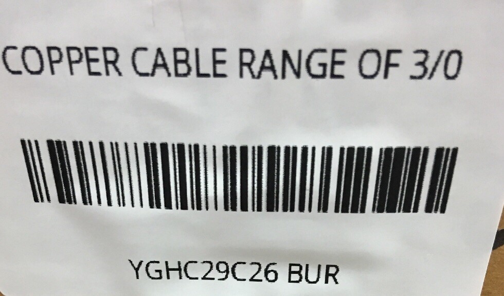 YGHC29C26 BURNDY COPPER CABLE RANGE OF 3/0 STRAIGHT THRU 250-KCMIL ...