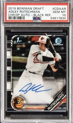 ADLEY RUTSCHMAN AUTO 2019 Bowman Chrome Draft Auto BLACK REFRACTOR #/75 ...