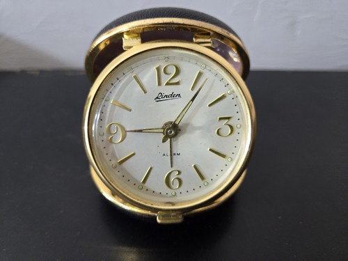 Working Vintage Linden Travel Alarm Clock. RARE CLAMSHELL | eBay