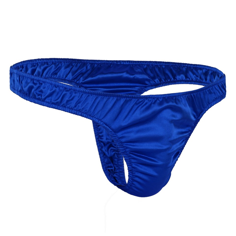 Men's Shiny Satin G-String Thongs Underwear Sissy Pouch Panties Bikini ...