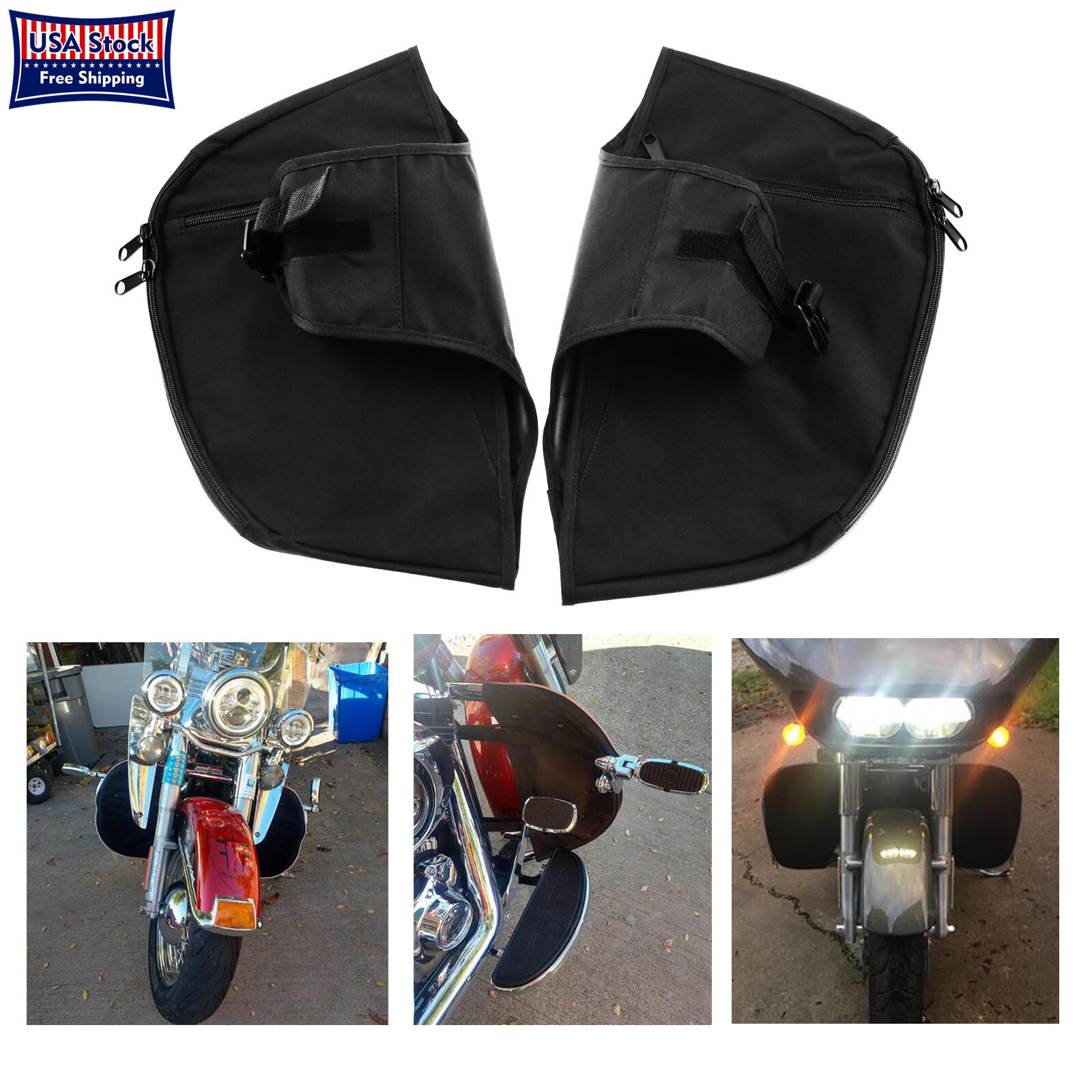 Front Soft Lowers Chaps Engine Guard Cover Leg Warmer Fit For Harley ...