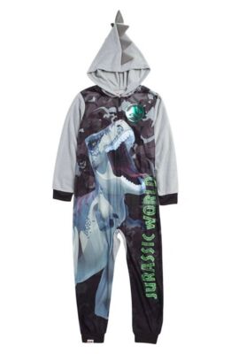 Lego Jurassic World Raptor Blue Dinosaur Hooded Pajama Sleeper, Size 4/ ...