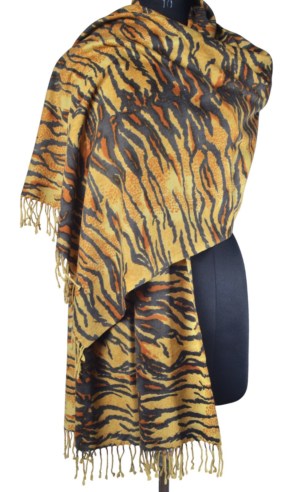 Tiger Animal Print Pashmina Soft Warm 100% Cashmere Scarf Handmade ...