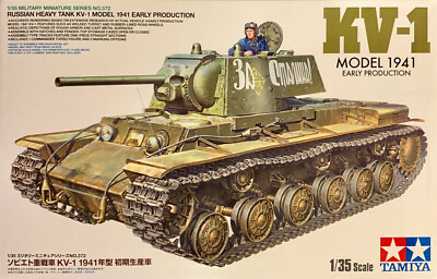 TAMIYA 35372 1/35 Scale Kit Russian Heavy Tank KV-1 Model 1941 Early ...